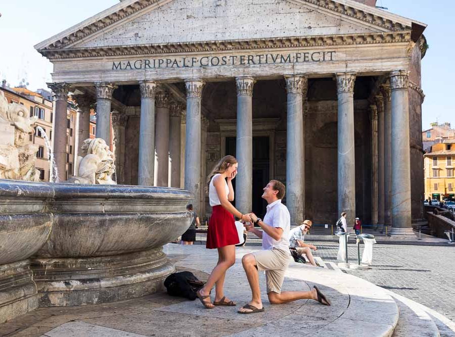 Surprise Wedding Proposal Photographer in Rome Italy