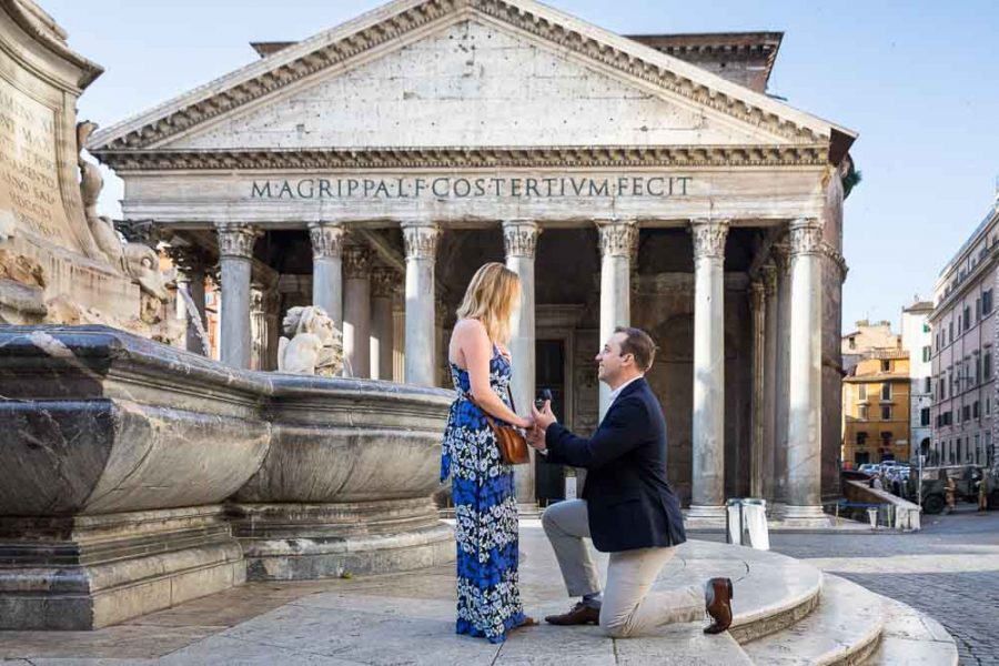 Romantic Roman Pantheon Proposal photography from Rome Italy