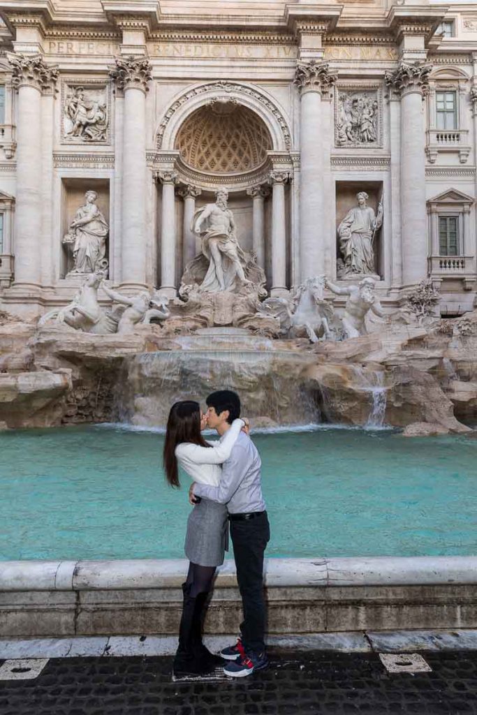 Engaged Photos in Rome | Trevi Fountain Proposal Photography in Rome