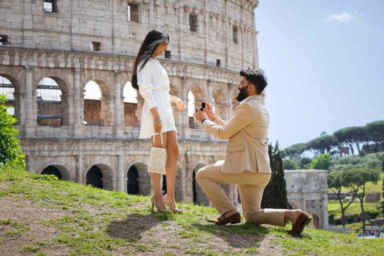 Romantic Roman Pantheon Proposal photography from Rome Italy